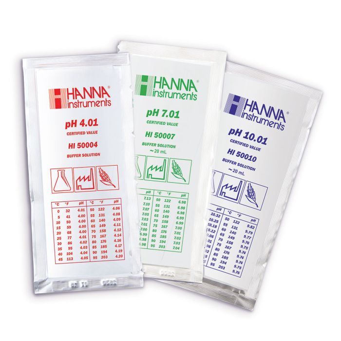 pH 4.01 Calibration Buffer Sachets (25 x 20 mL) - HI70004P - Hanna Instruments India