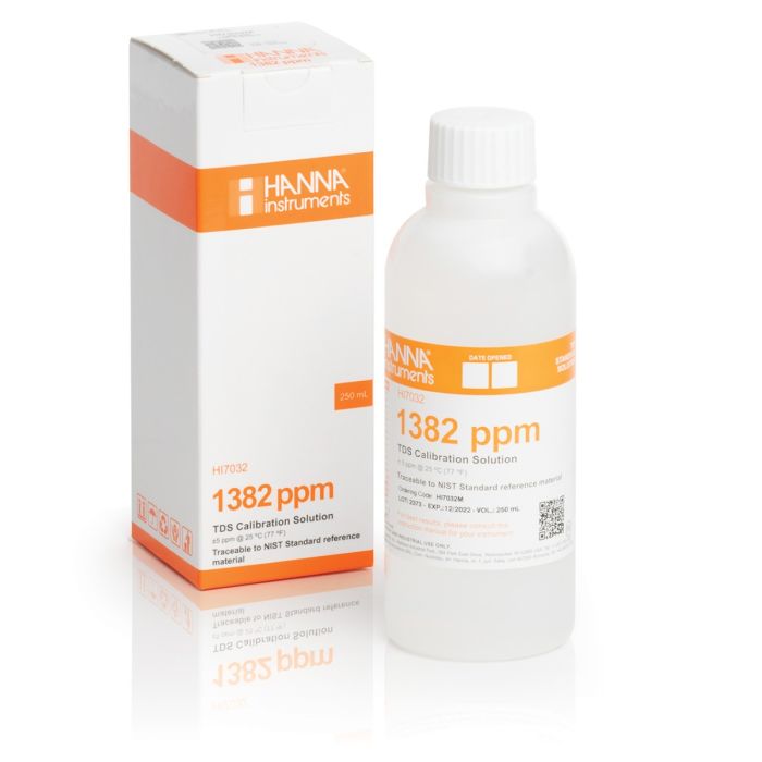 1382 mg/L (ppm) TDS Calibration Solution (230mL Bottle) - HI7032M ...
